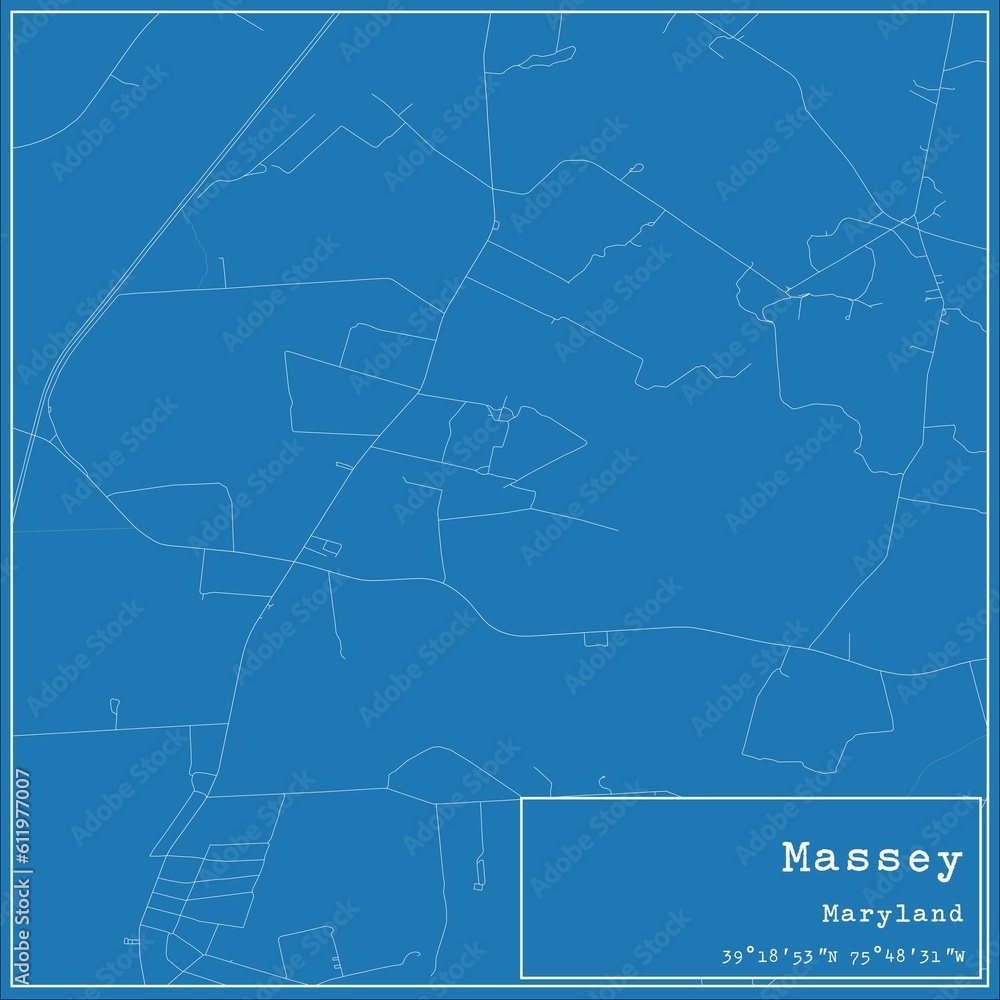 Fototapeta mapa świata dla dzieci Blueprint US city map of Massey ...
