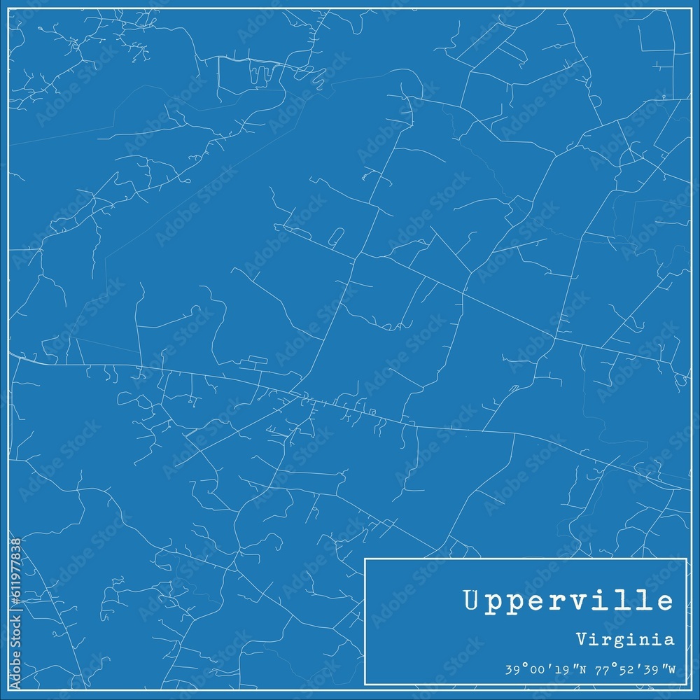 Fototapeta mapa świata dla dzieci Blueprint US city map of Upperville ...