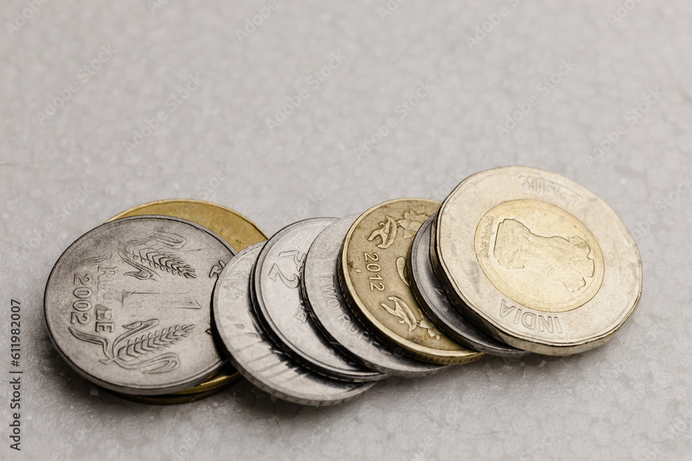 Indian coins Stock Photo | Adobe Stock