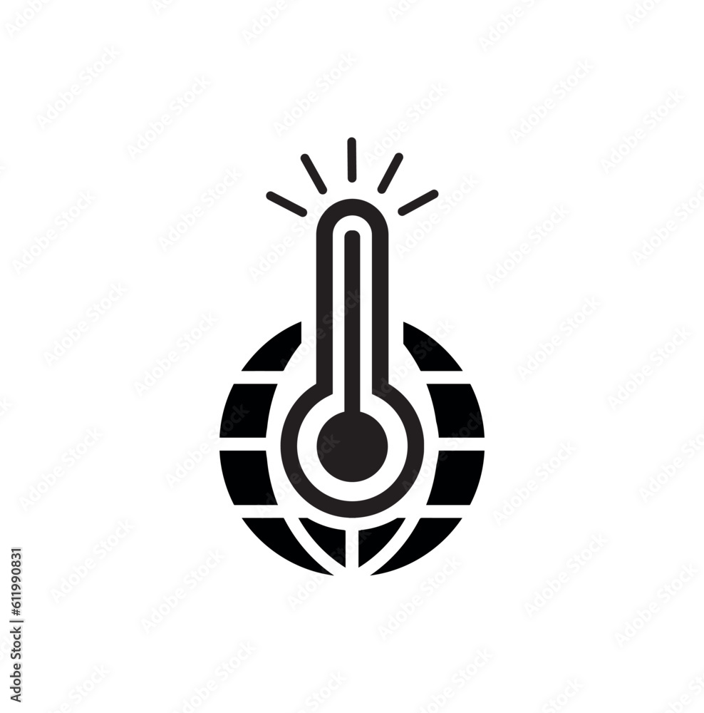 Heatwave icon on white background Stock Vector | Adobe Stock