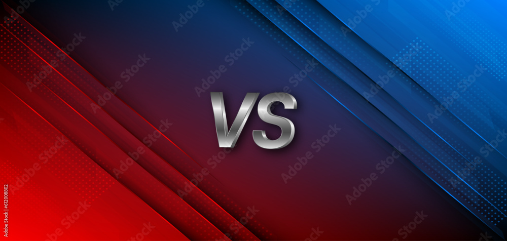 Versus between red and blue on dark background. Background concept for ...