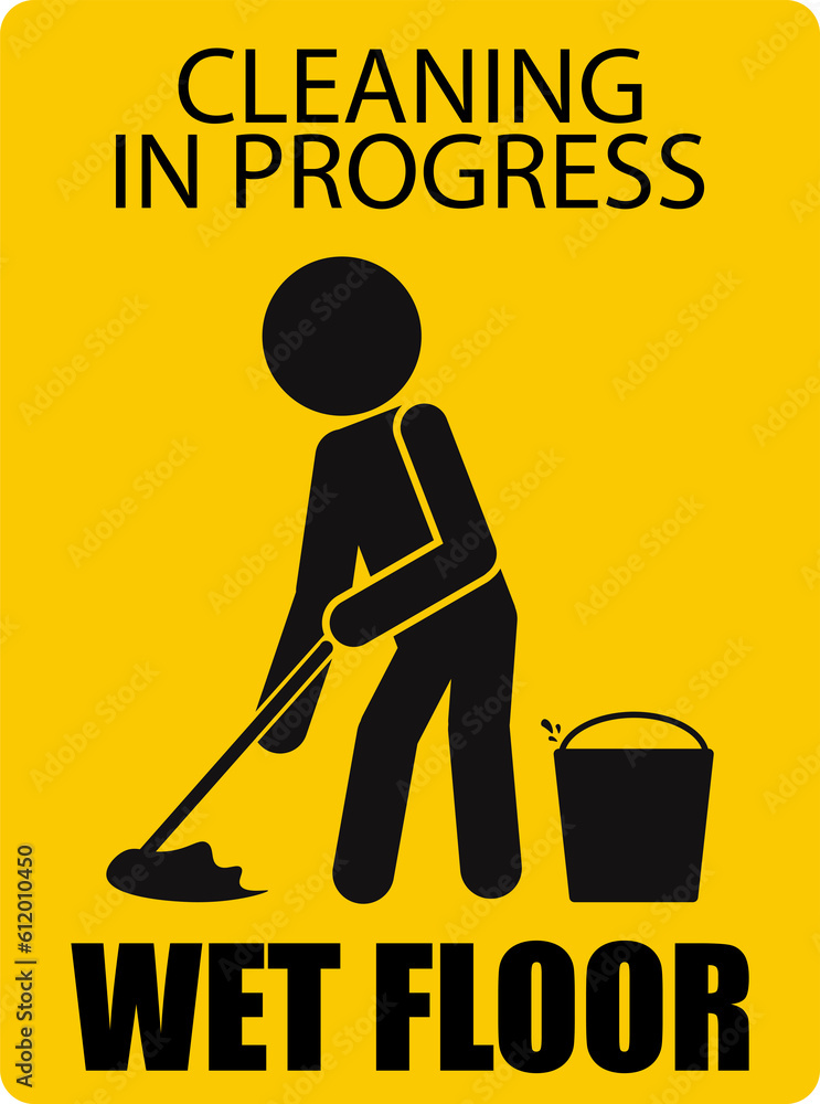Printable safety sign stickman moping floor with water icon for safety ...