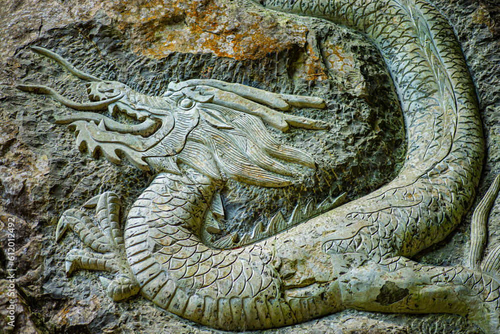 The dragon is a legendary auspicious animal in China. This is a dragon ...