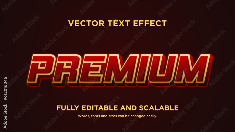 PREMIUM RED GOLD TEXT EFFECT EDITABLE Stock Vector | Adobe Stock