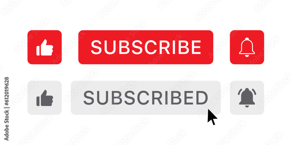 youtube subscribe button with like icon and notification bell icon ...