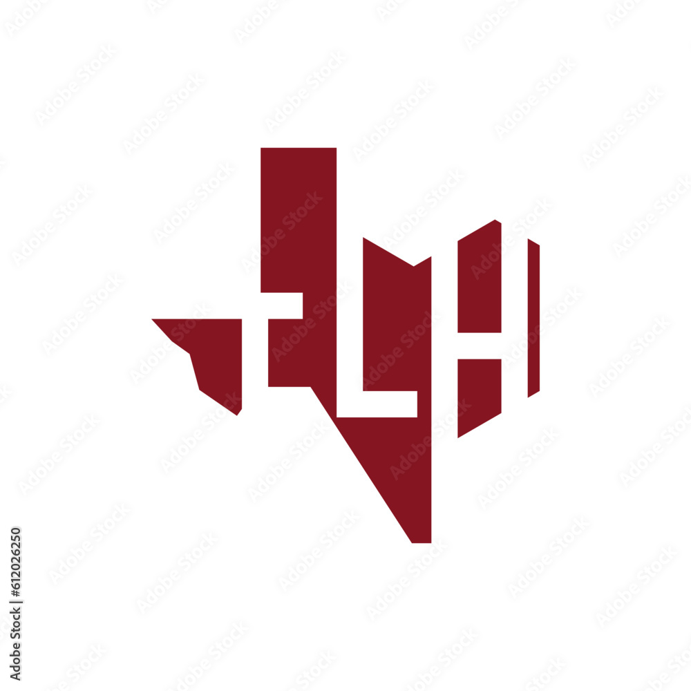 letter TLH logo with Texas map logo vector, simple logo design for your ...