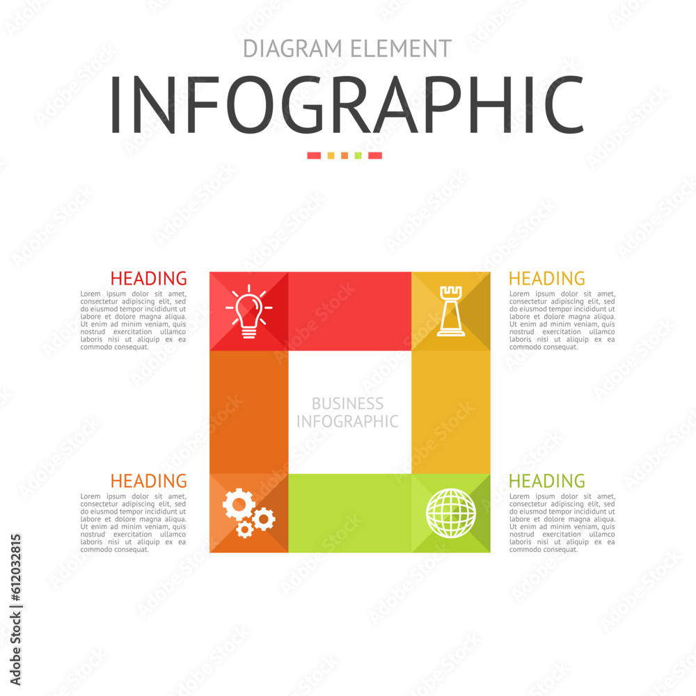 pyramid square diagram for infographic. used for process diagram ...