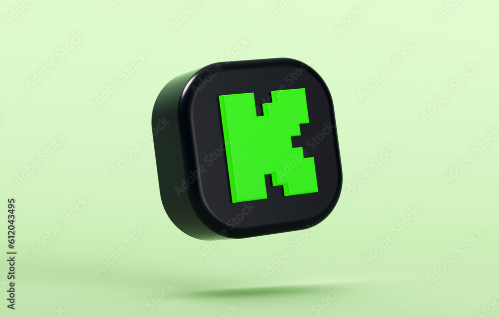Valencia, Spain - June, 2023: isolated Kick app icon floating on green ...