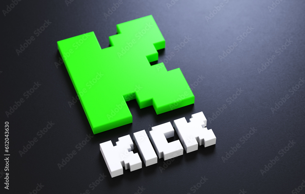 Valencia, Spain - June, 2023: Kick logo isolated on a dark background ...