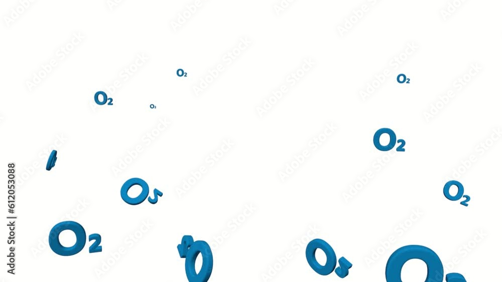 Video Stock Oxygen O2 molecule icon formula in blue gradient background ...