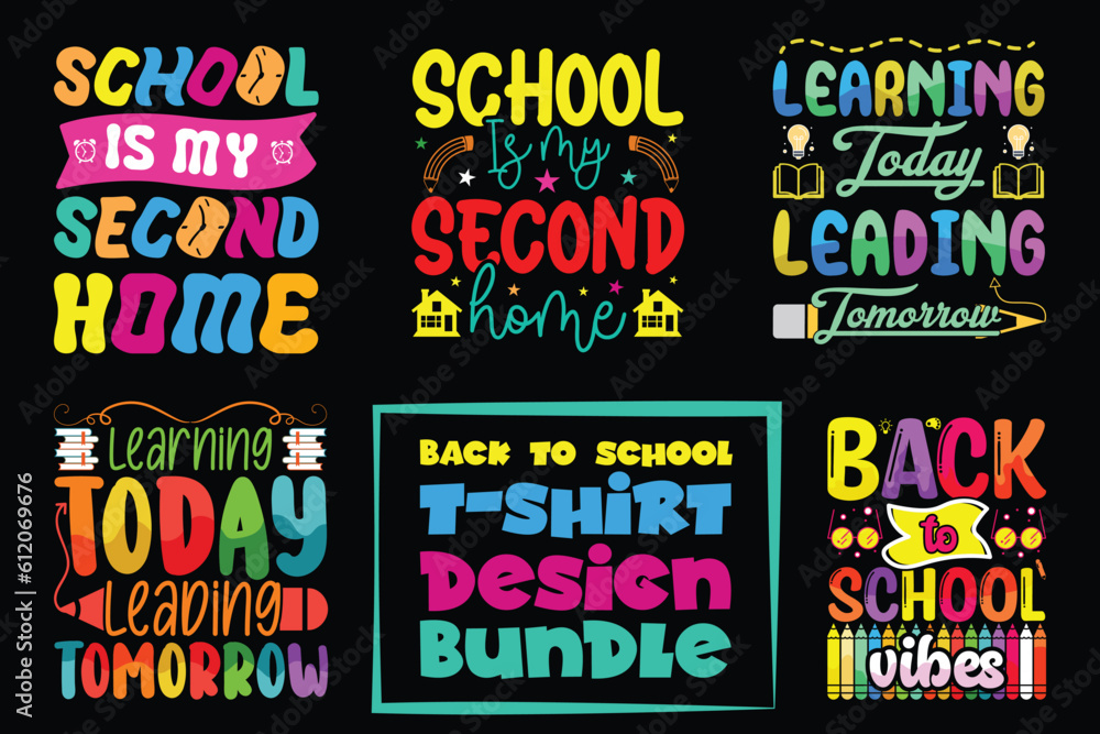 Back to School T-shirt design bundle sale, 100 Days of School shirt ...
