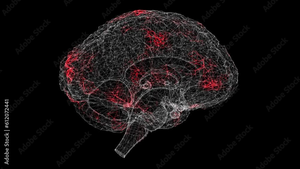 3D Brain Scan. Brain Scanning Interface. HUD Brain analyze. Medical ...