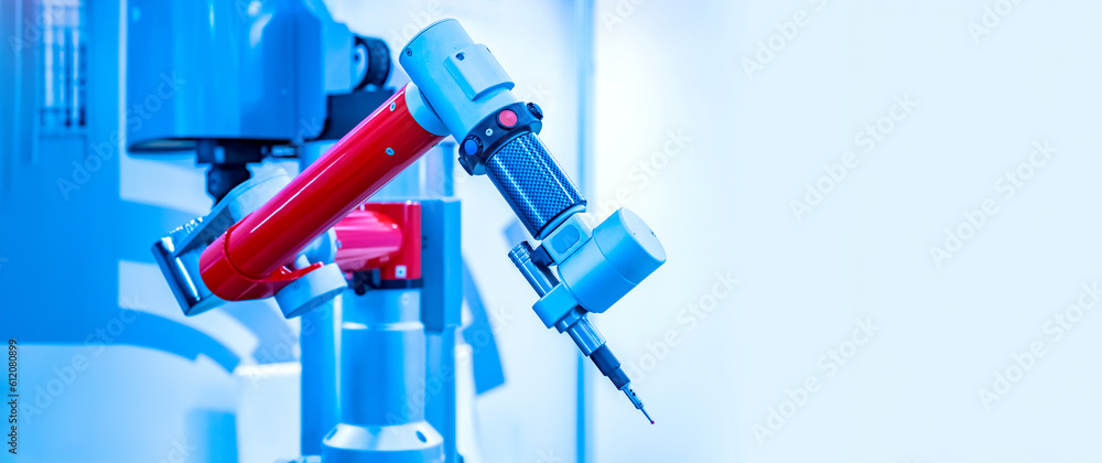 3D scanning. the manipulator scans objects for measurement. Robot arm ...