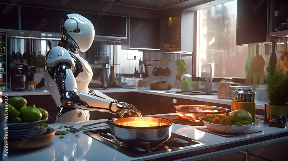 Culinary Futurism: AI Robot Humanoid Masterchef in a Kitchen of ...