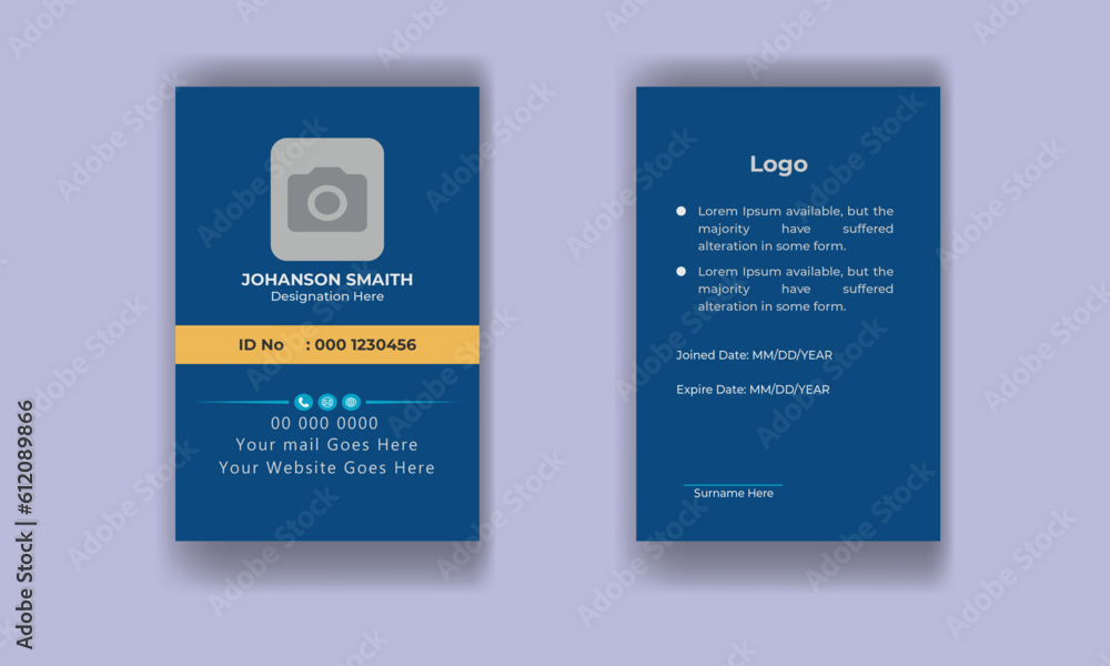 Simple Abstract Soft Blue Wave Id Card Design, Professional Identity ...