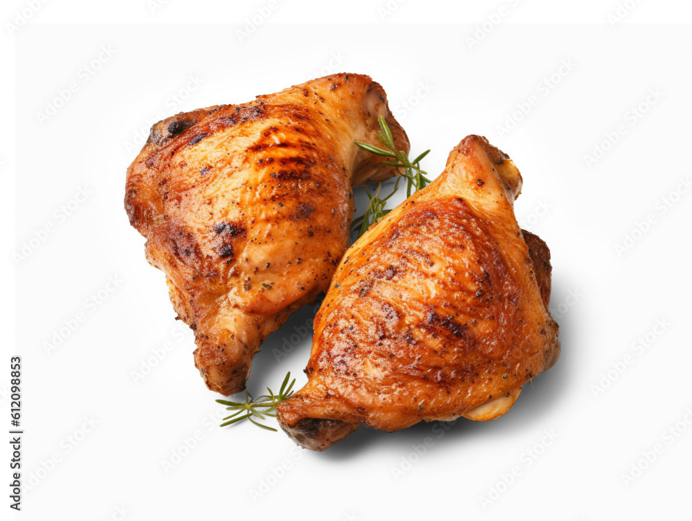 Grilled chicken thighs isolated on transparent or white background, png ...