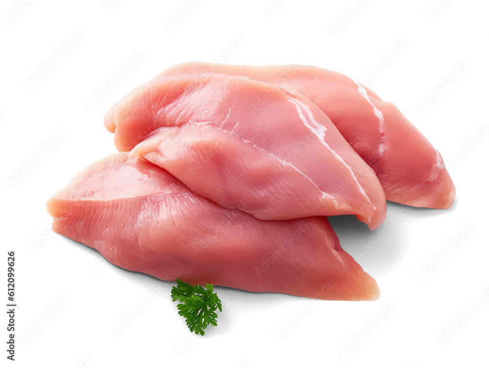 Raw chicken meat isolated on transparent or white background, png Stock ...