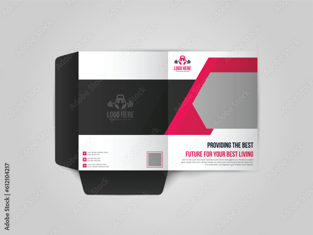 Vetor de Fitness Gym Company Business folder for files, Professional ...