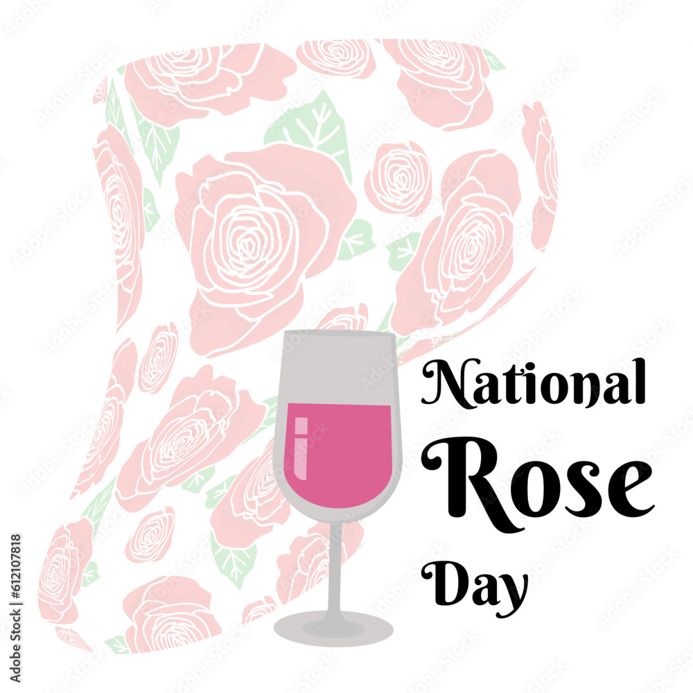 National Rose Day, banner or poster design for a popular unofficial ...