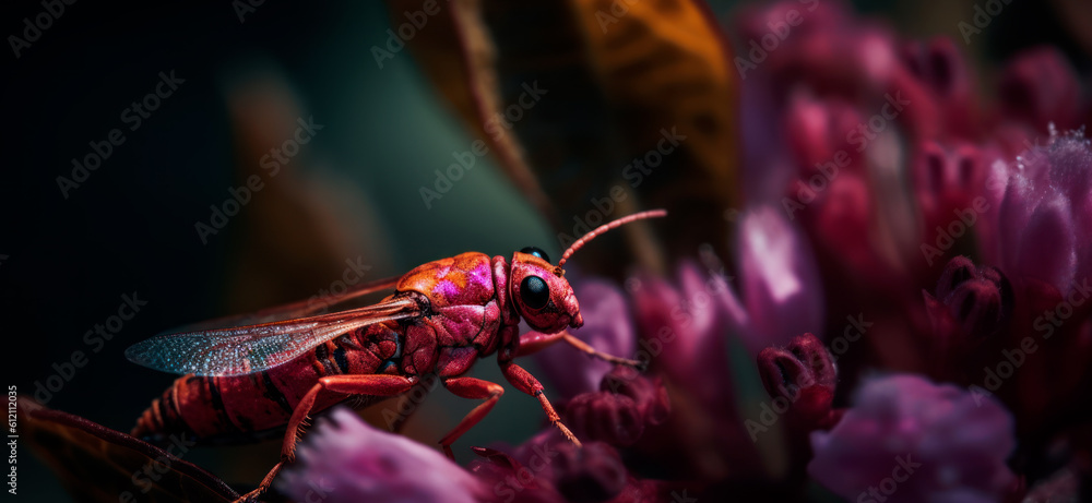 Pink Hymenoptera. Adult Female Carpenter Queen Ant of the genus ...
