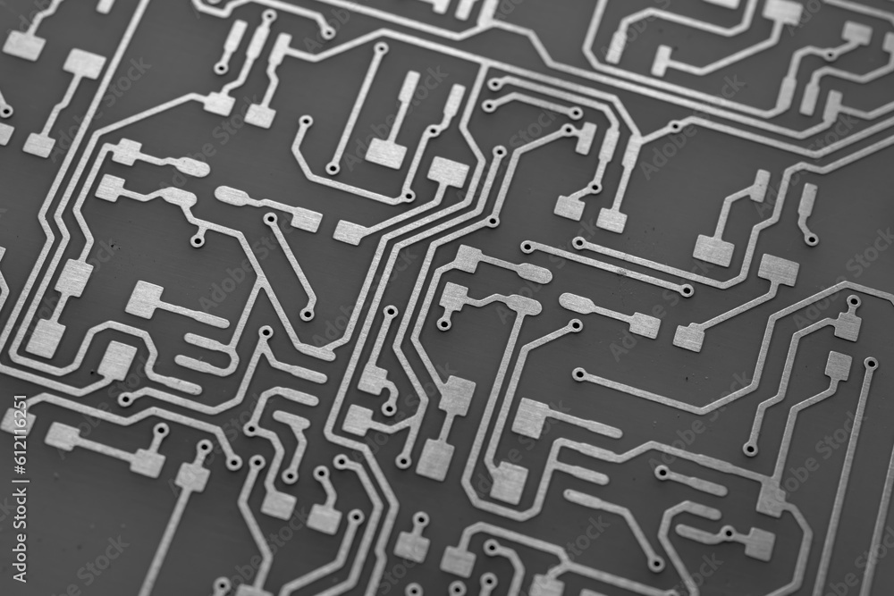 printed circuit. layout of tracks. PCB Stock Photo | Adobe Stock
