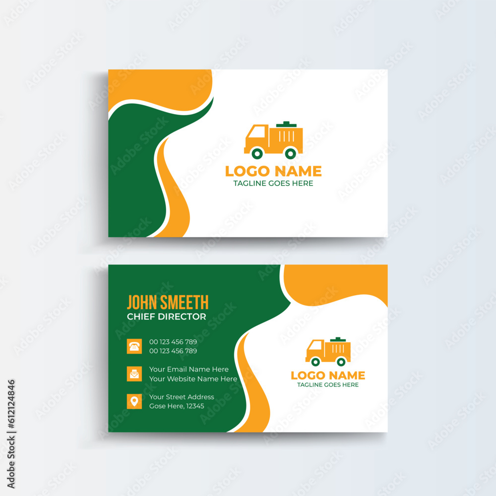 Double-sided creative Junk Removal business card template. Clean and ...
