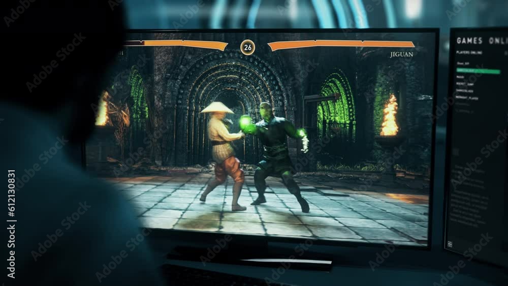 Video Stock Player Defeated By Enemy In Round Of Fighting On Gaming ...