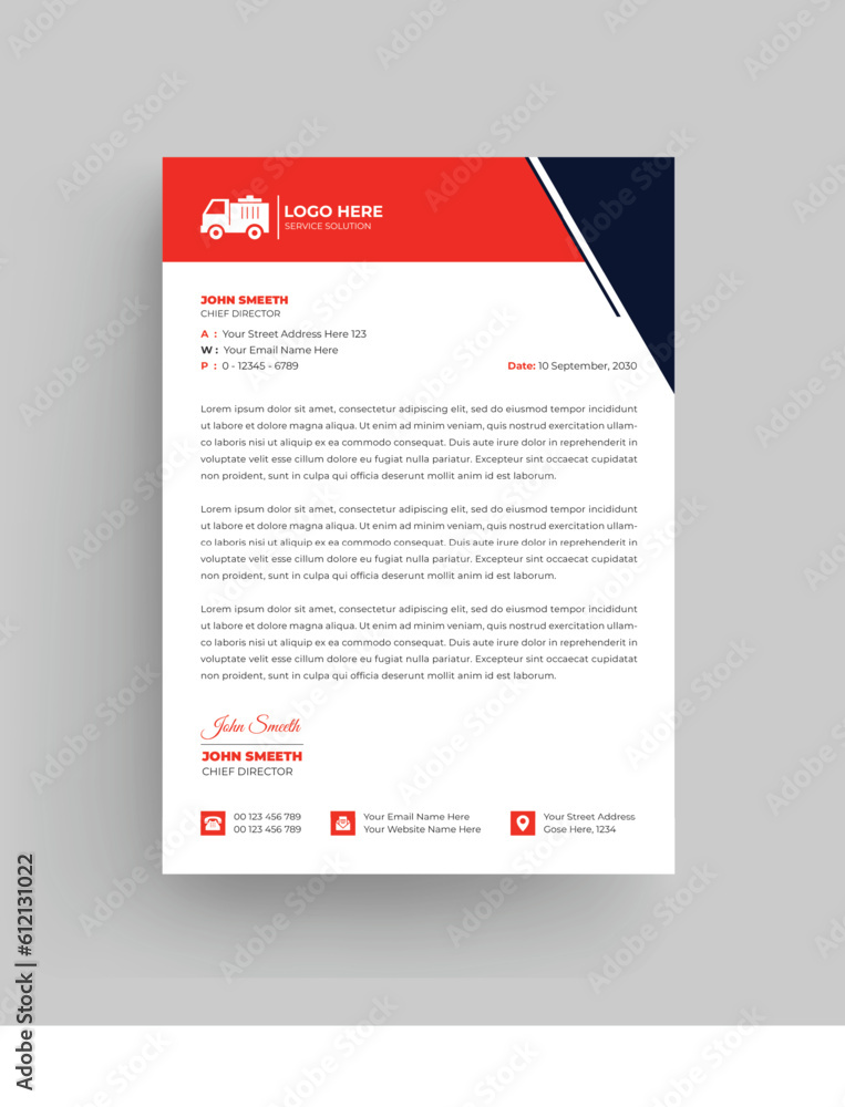 Junk Removal Business Style Letterhead Design Vector Template For Your ...
