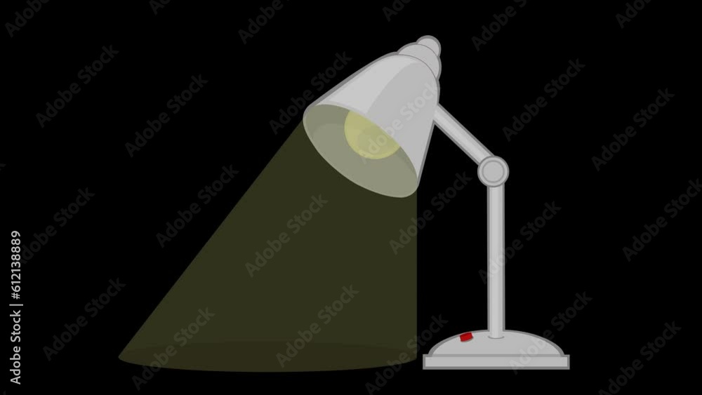 Vidéo Stock video animation of office lamp, turning on and off the ...