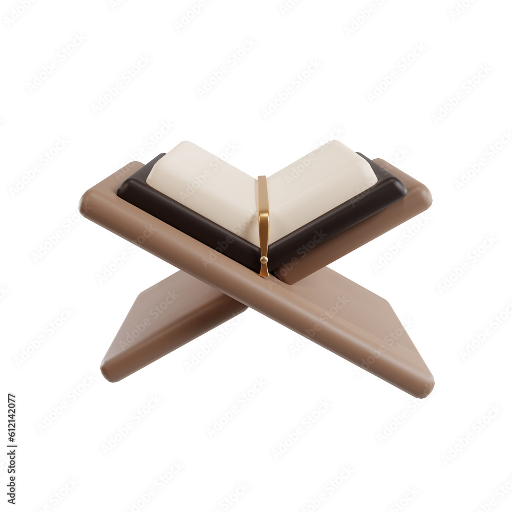 Quran Shaped 3D Icon. Revered Symbol of Divine Guidance for Web and App ...
