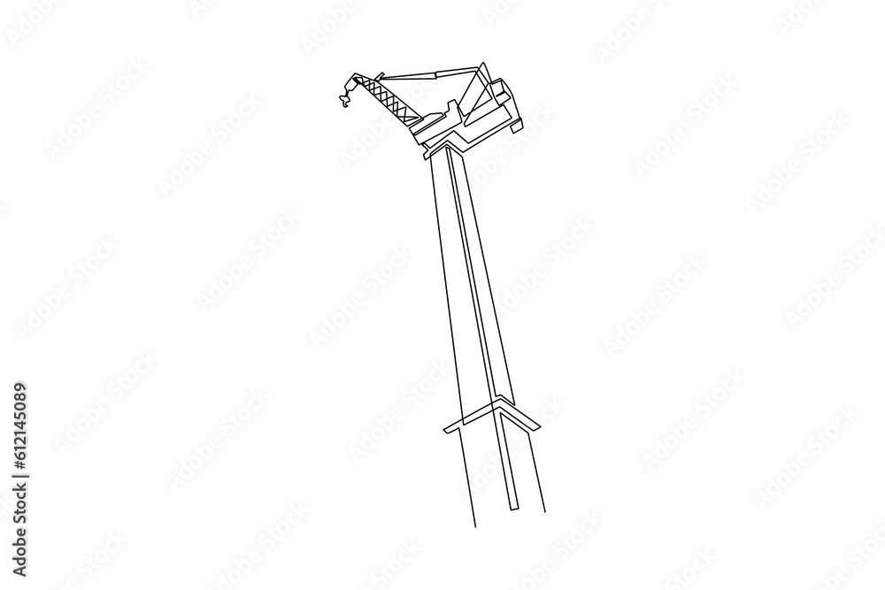 Continuous one line drawing construction tools concept. Single line ...