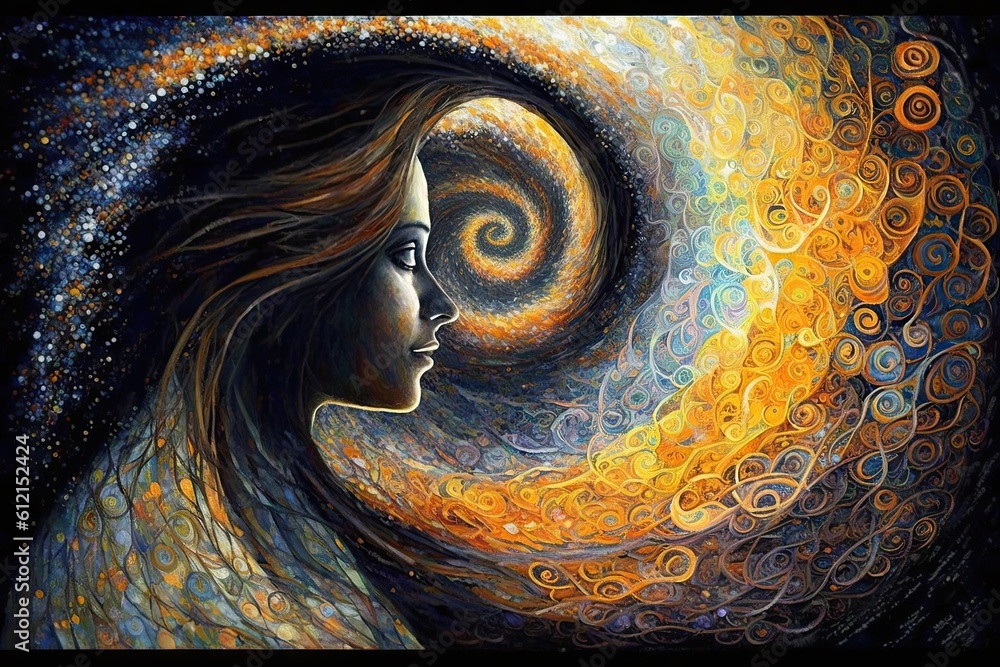 Mind spiraling out of control pointillism colorful color. Generative AI ...