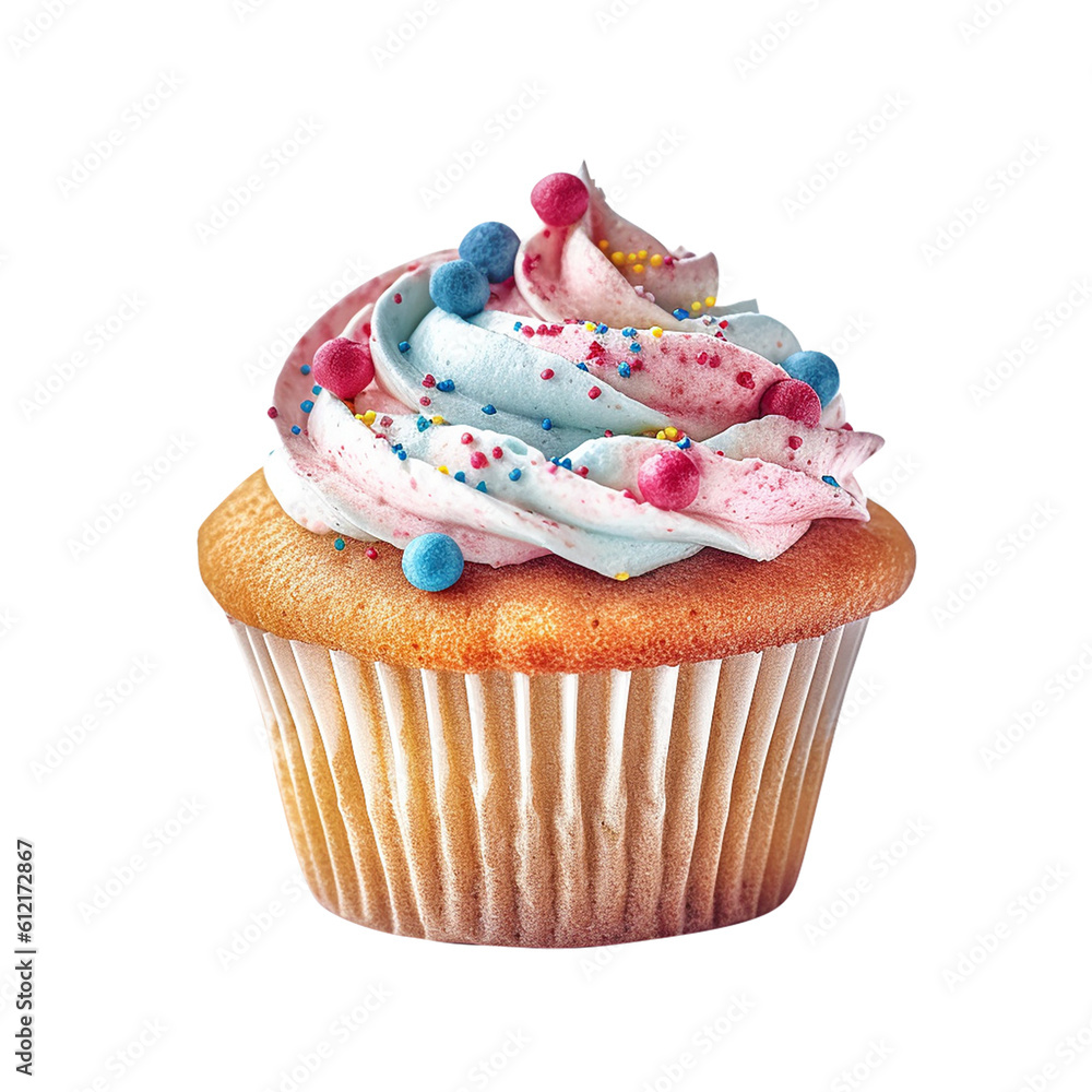 cupcake isolated on white isolated on white background generative Ai ...