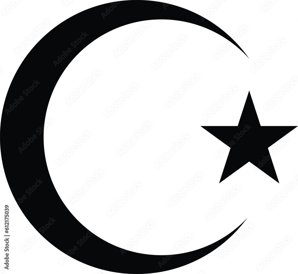 Islam symbol. Star and crescent symbol vector illustration. Stock ...
