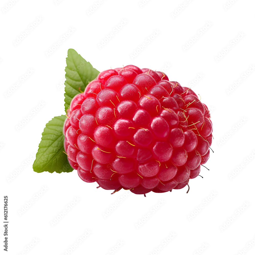 raspberry isolated on white background generative ai, clipping path ...