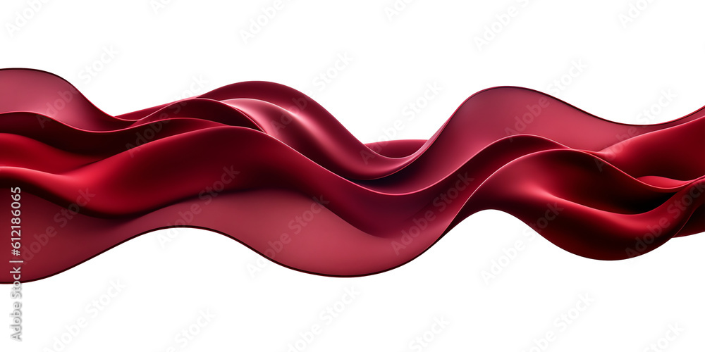 Abstract burgundy red wave shape isolated on transparent background ...