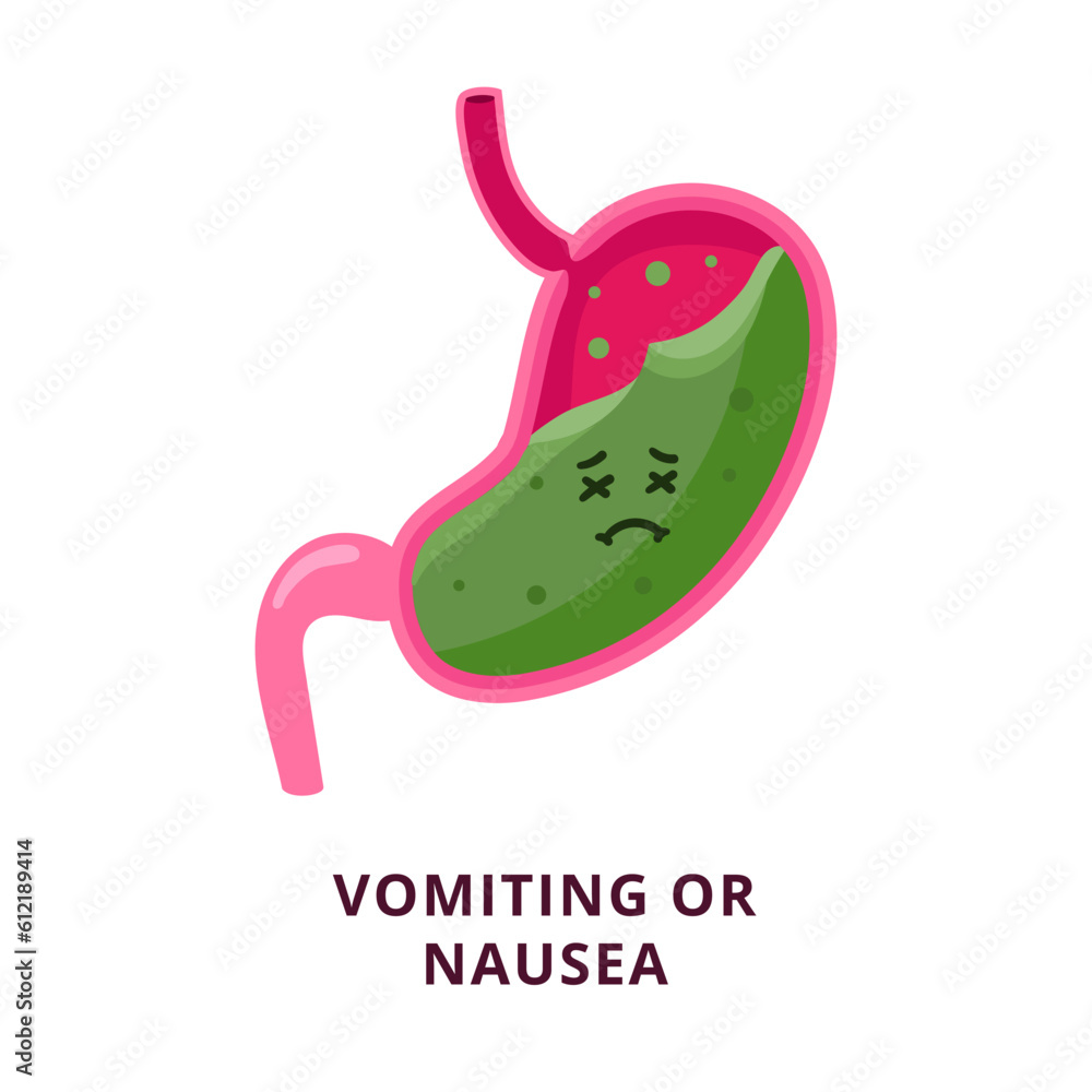 cute cartoon stomach ache sickness vomiting nausea healthcare medical ...