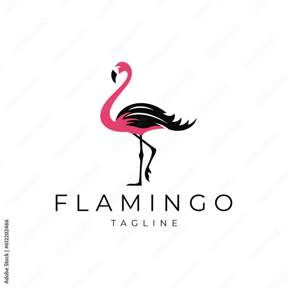 Flamingo logo design vector illustration Stock Vector | Adobe Stock
