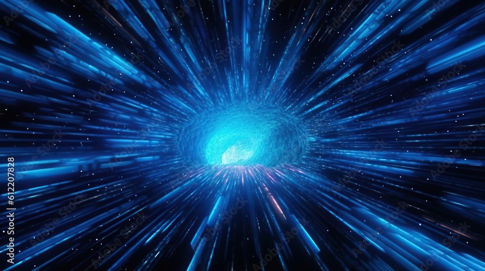 Hyper space speed multiverse abstract background Generative AI Stock ...