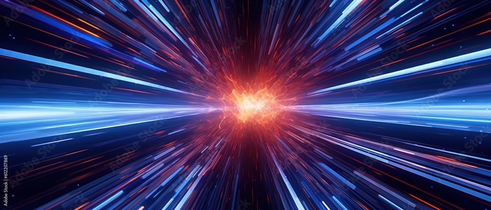 Hyper space speed multiverse abstract background Generative AI Stock ...