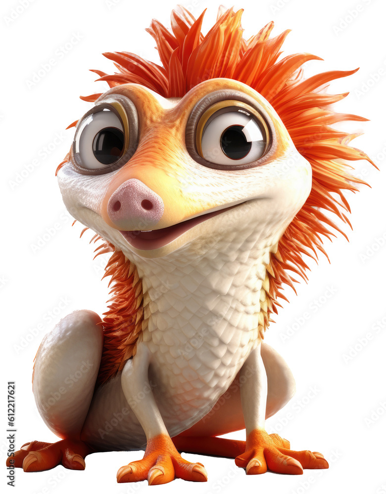 Cartoon phantasy creature 3D style, isolated on white background as ...
