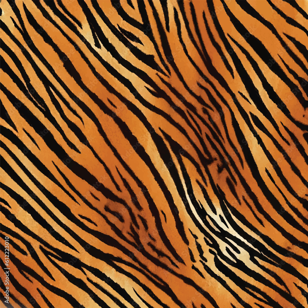 Tiger Stripe Skin Pattern Texture Stock Vector | Adobe Stock