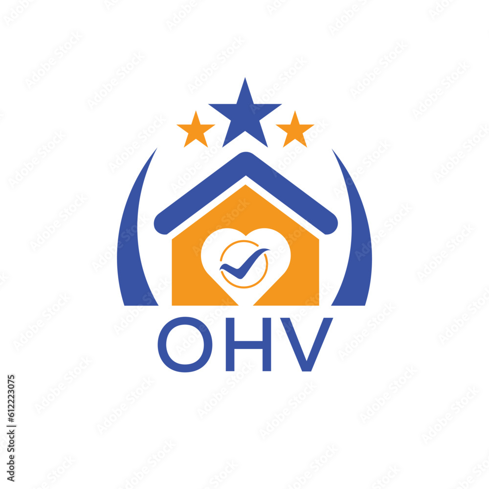 Vecteur Stock OHV House logo Letter logo and star icon. Blue vector ...