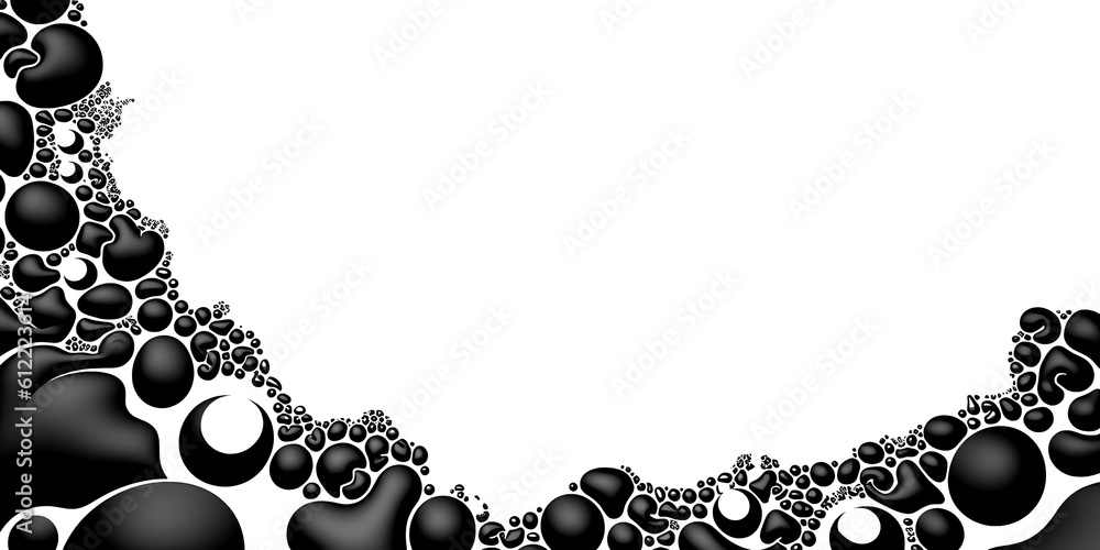 Black bubbles frame isolated on transparent background - Generative AI ...