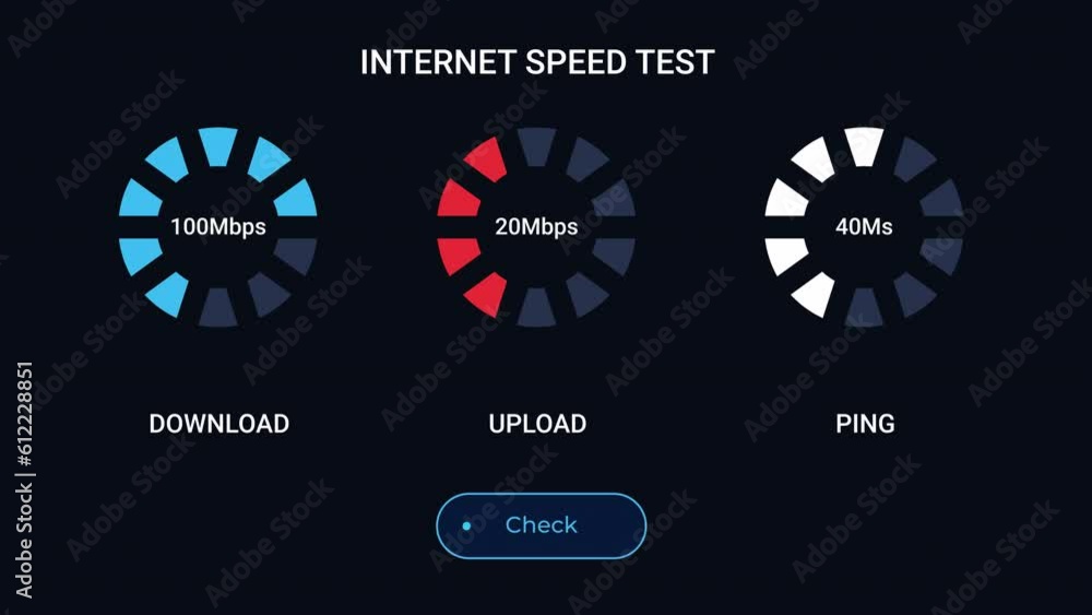 Animated load chart UI element. Internet speed measurement. Check ...