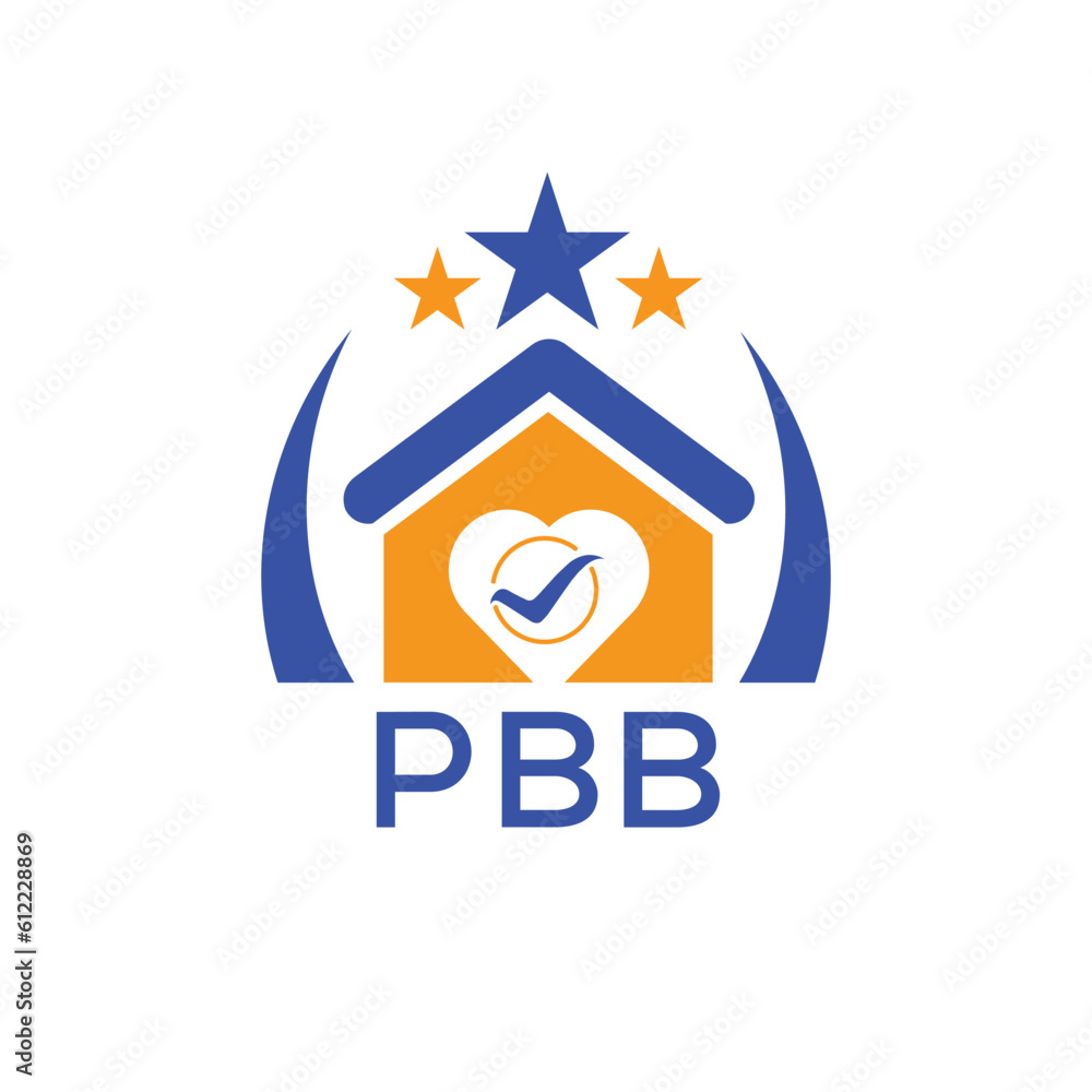 PBB House logo Letter logo and star icon. Blue vector image on white ...