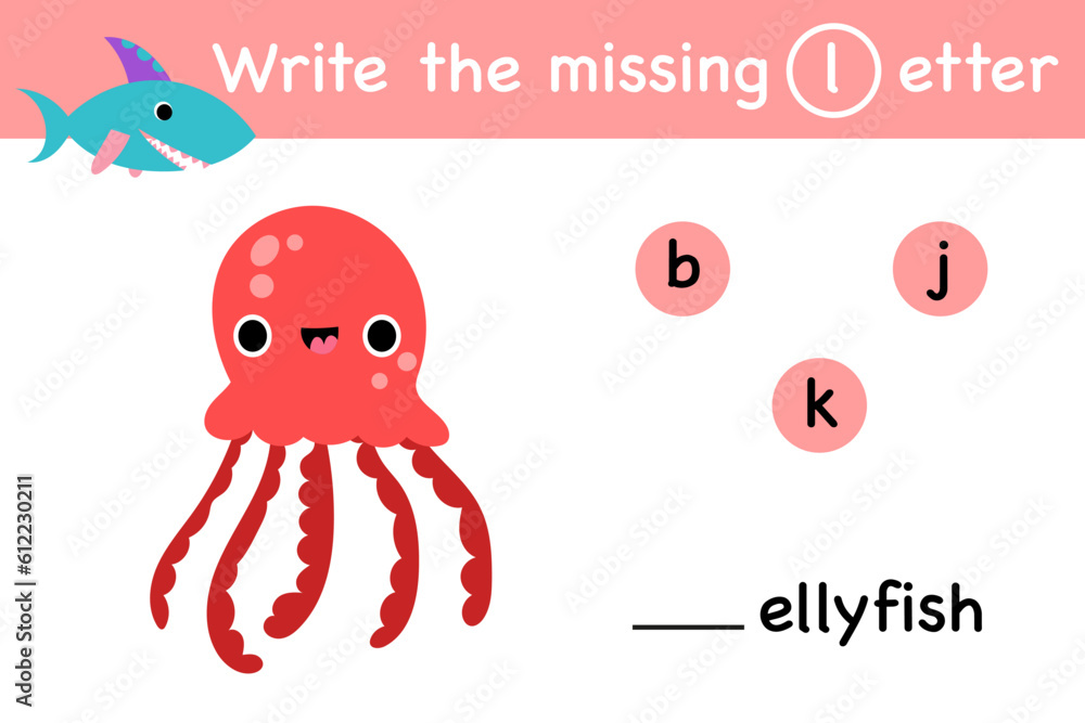 Write the missing letter matching exercise game vector. Printable ...