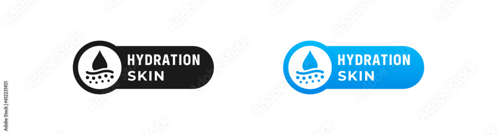 Hydration skin label or Hydration skin sign vector isolated in flat ...