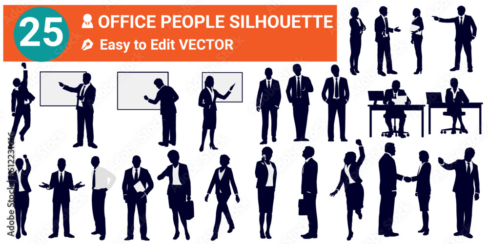 Office people figure silhouette, vector, businessman, Business, Team ...