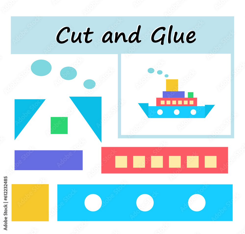 Educational paper game for kids. Cut parts of the image and glue on the ...